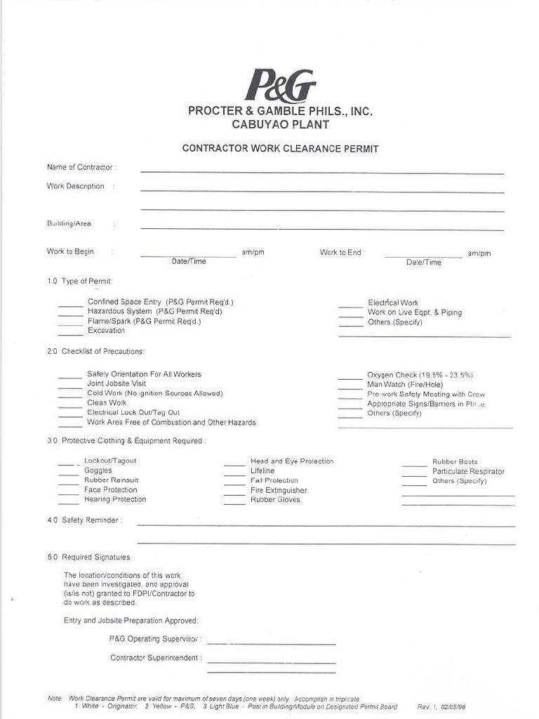 Contractor Work Permit | PDF