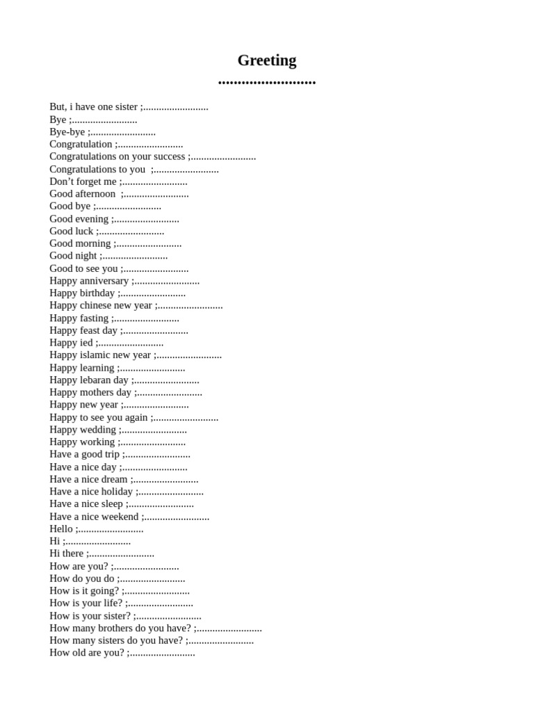 Soal DIY Kelas 1 SD Bahasa Inggris Bab 01 Greeting 02 | PDF