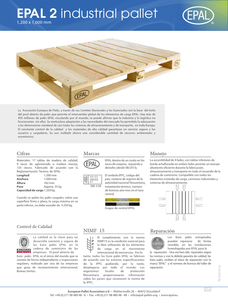 Ficha-Técnica-EPAL-2_pallet_madera | PDF