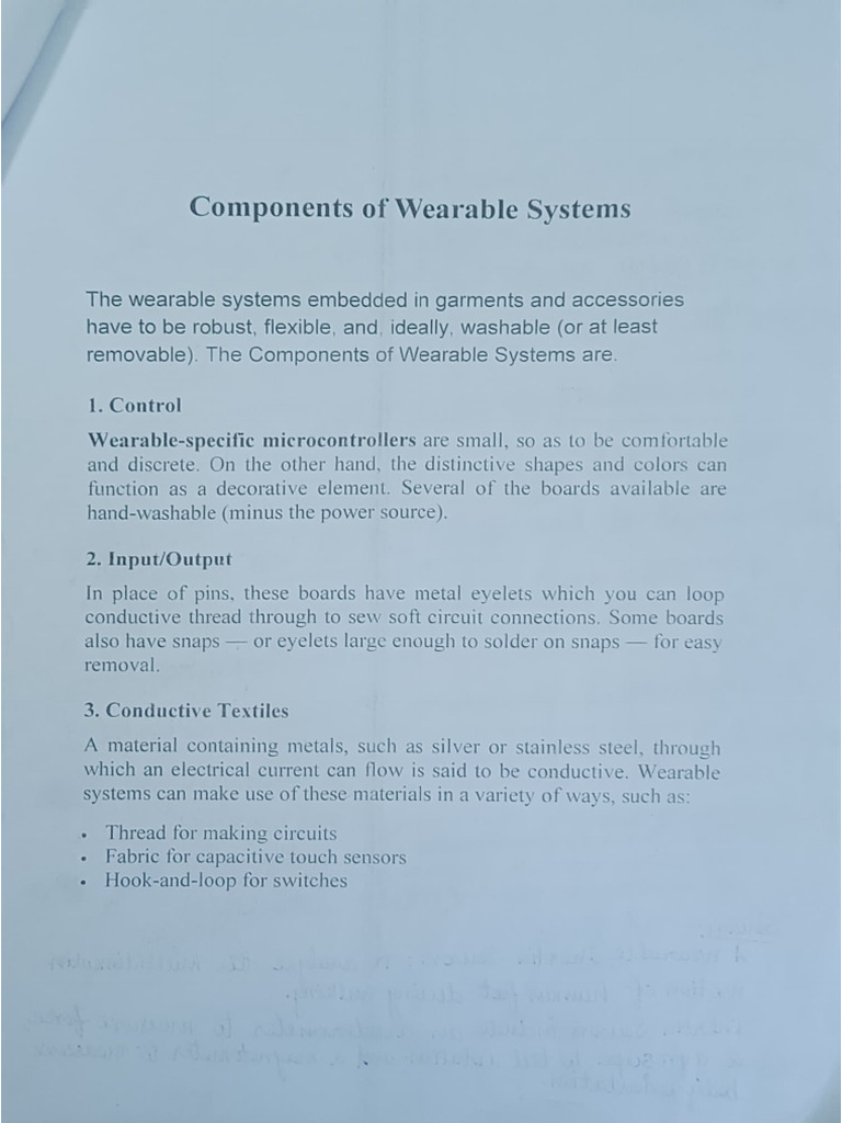 Components of Wearable Devices | PDF