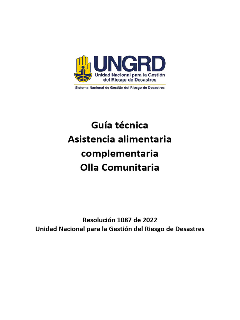 Asistencia Alimentaria Complementaria Olla Comunitaria | PDF