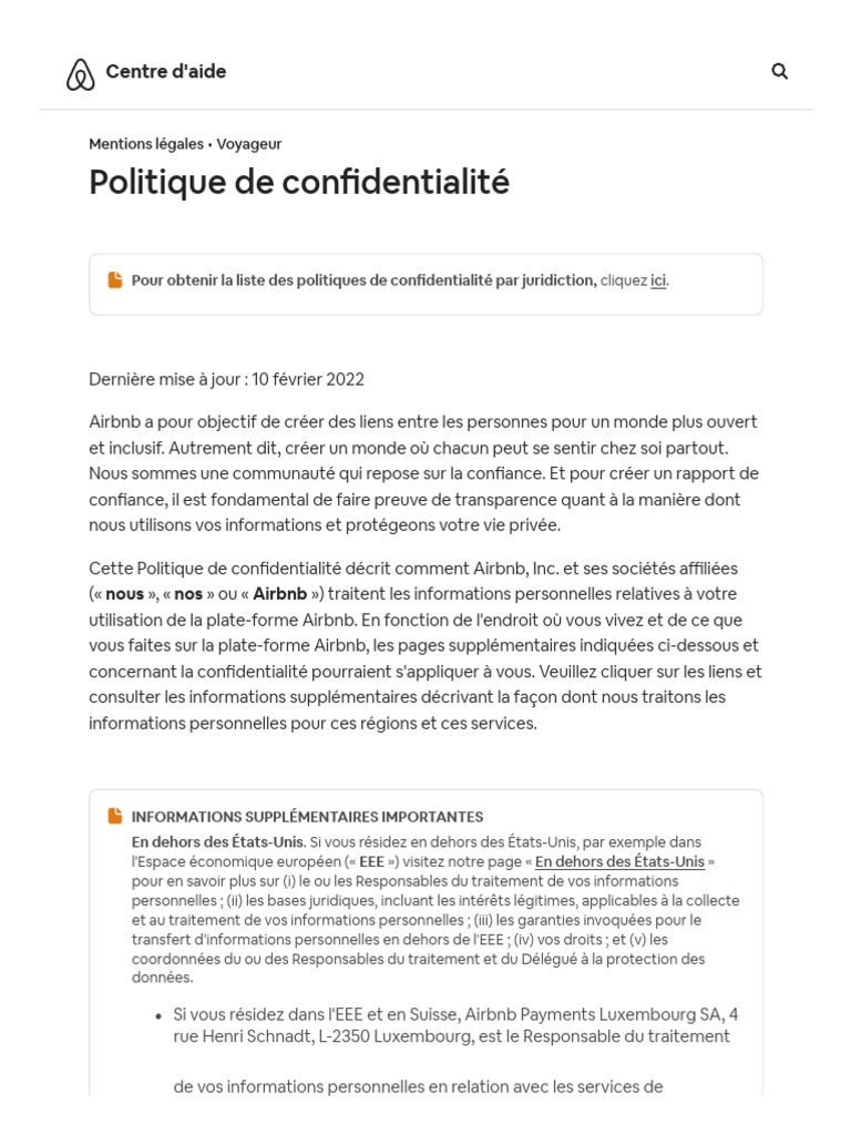 Airbnb Privacy Policy | PDF