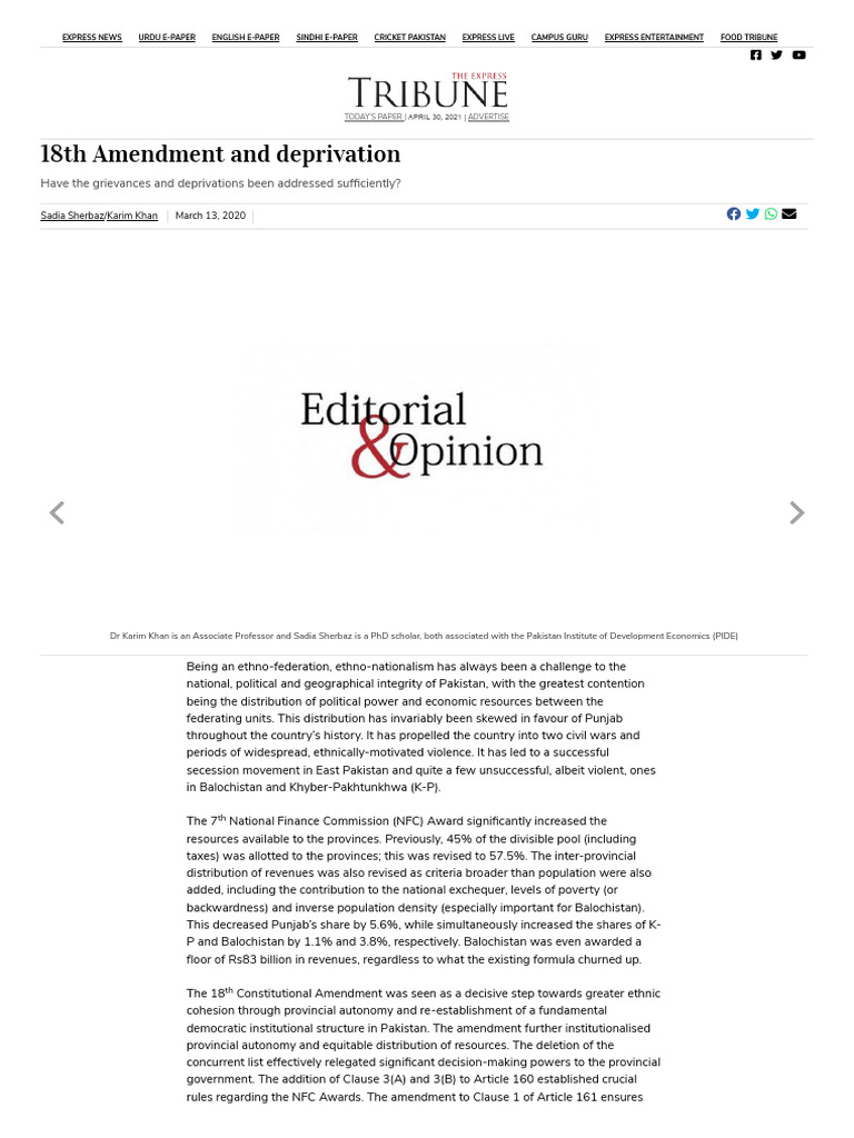 Eighteenth Amendment and Deprivation | PDF