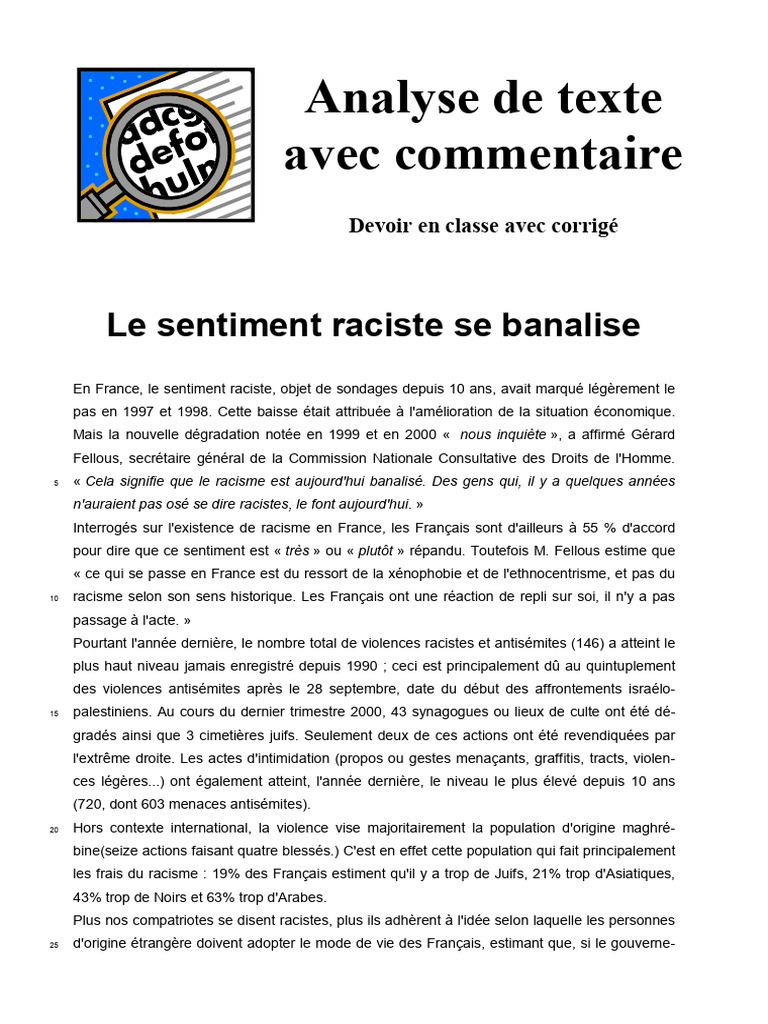 Le Sentiment Raciste Se Banalise | PDF