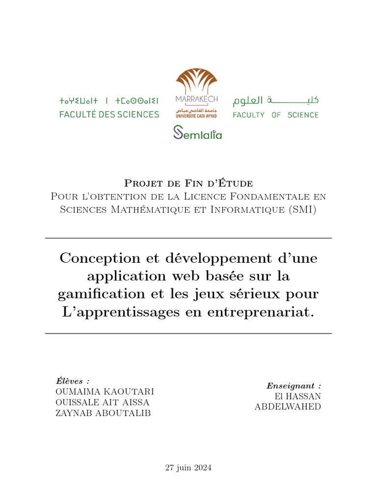 Rapport ENSIAS Template PFA | PDF