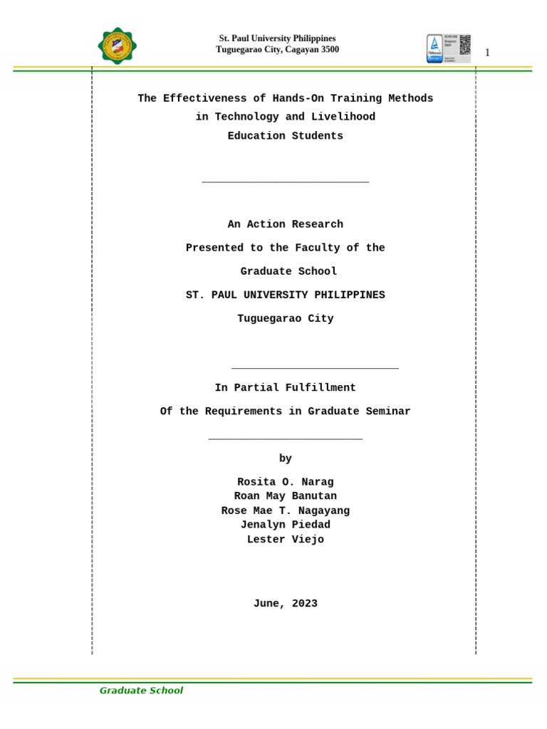 The Effectiveness of Hands-On Training Methods | PDF | Teachers | Learning