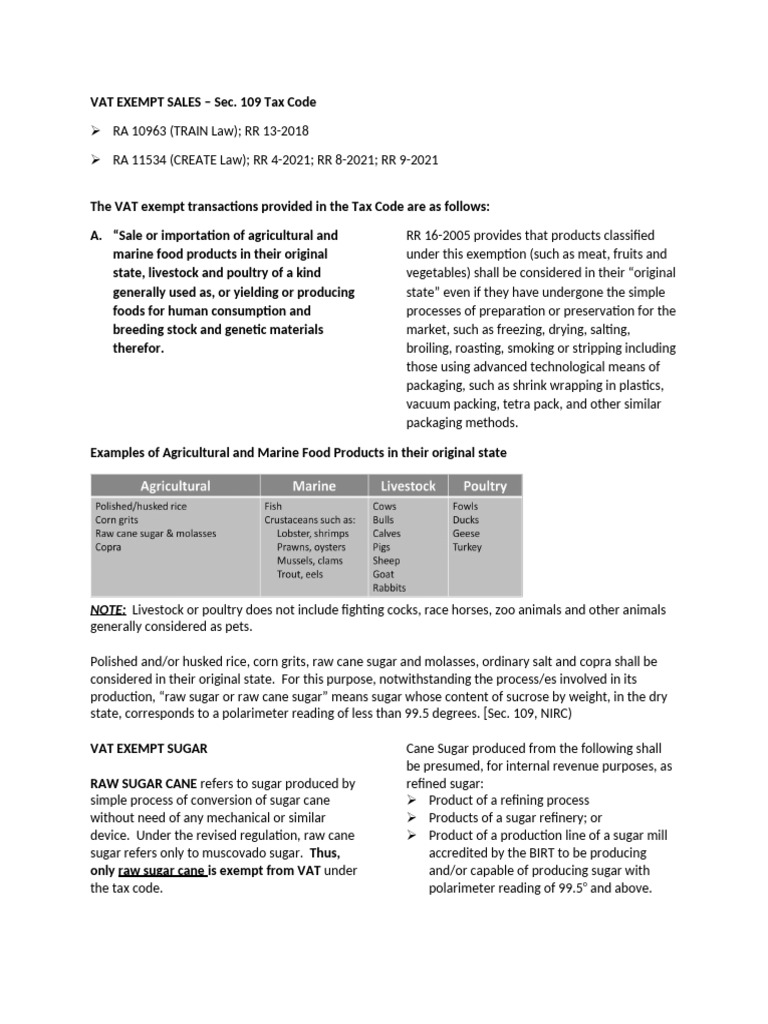 Vat Exempt Sales | PDF