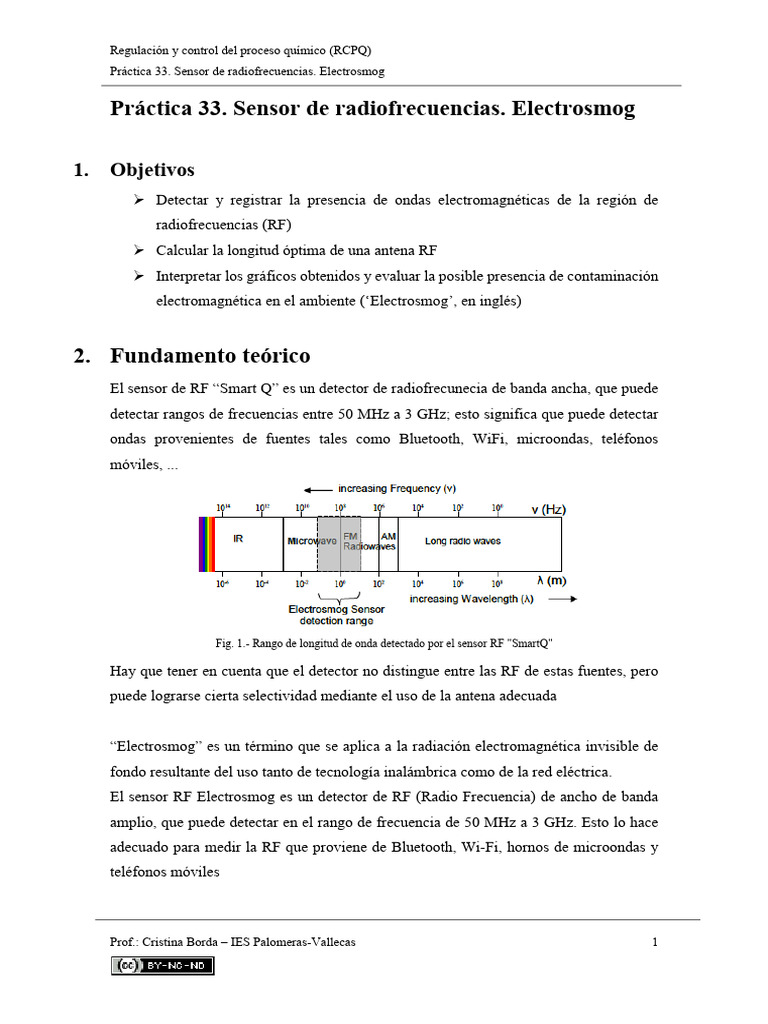 Práctica 33. Sensor de Radiofrecuencias. Electrosmog | PDF