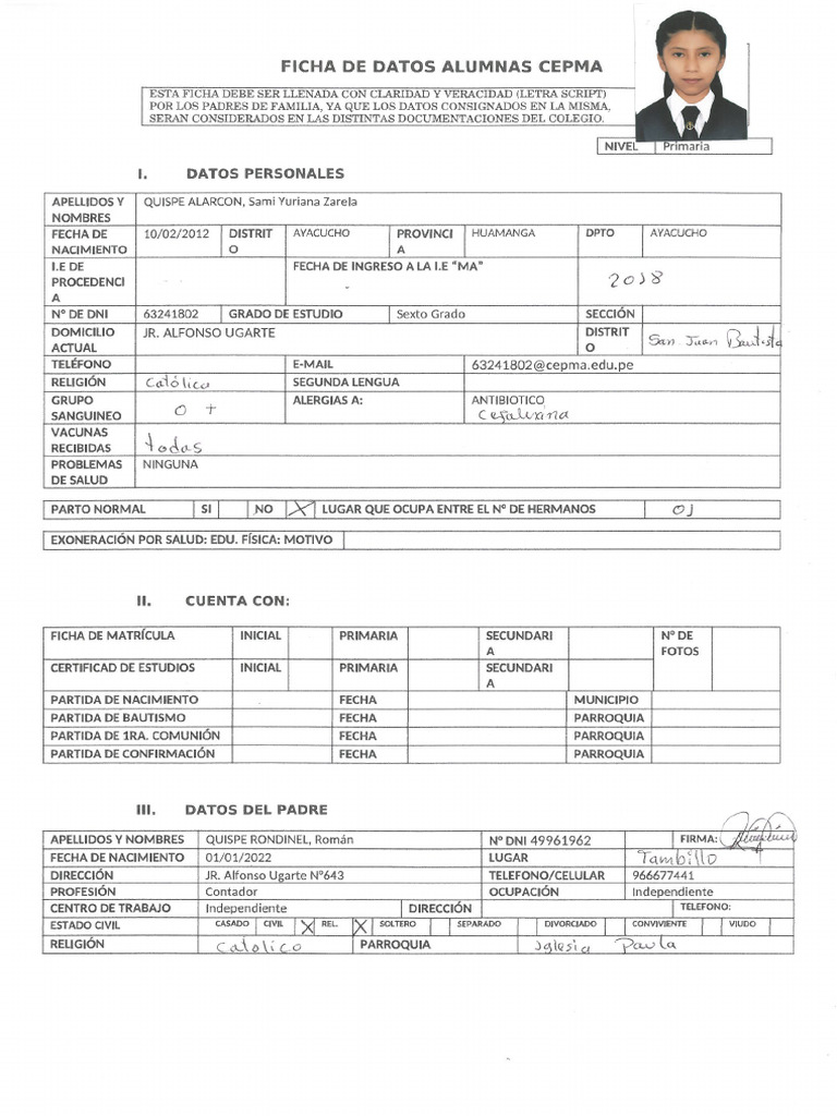 Ficha de Datos | PDF