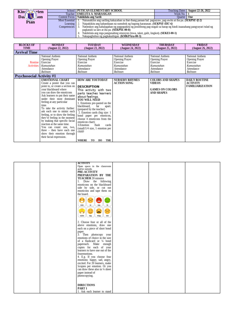 Psychosocial Activity Plan | PDF