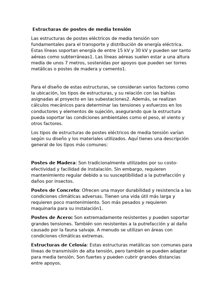 tipos de postes | PDF