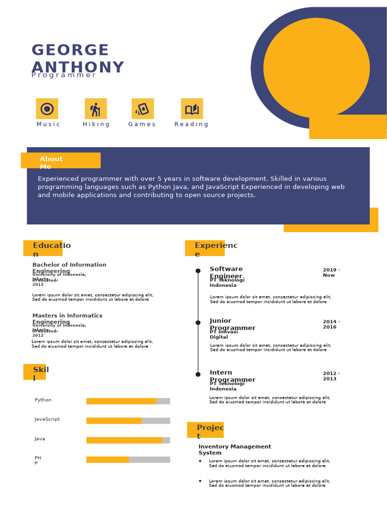 Resume Programmer (V6) - 02 | PDF