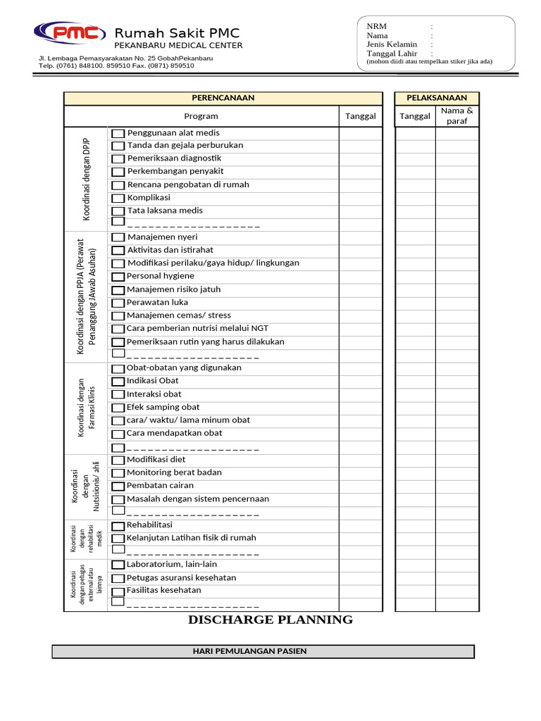 Discharge Planing,Monitoring rujukan | PDF