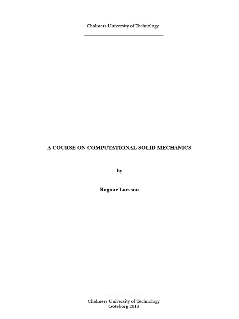 Computational Solid Mechanics | PDF