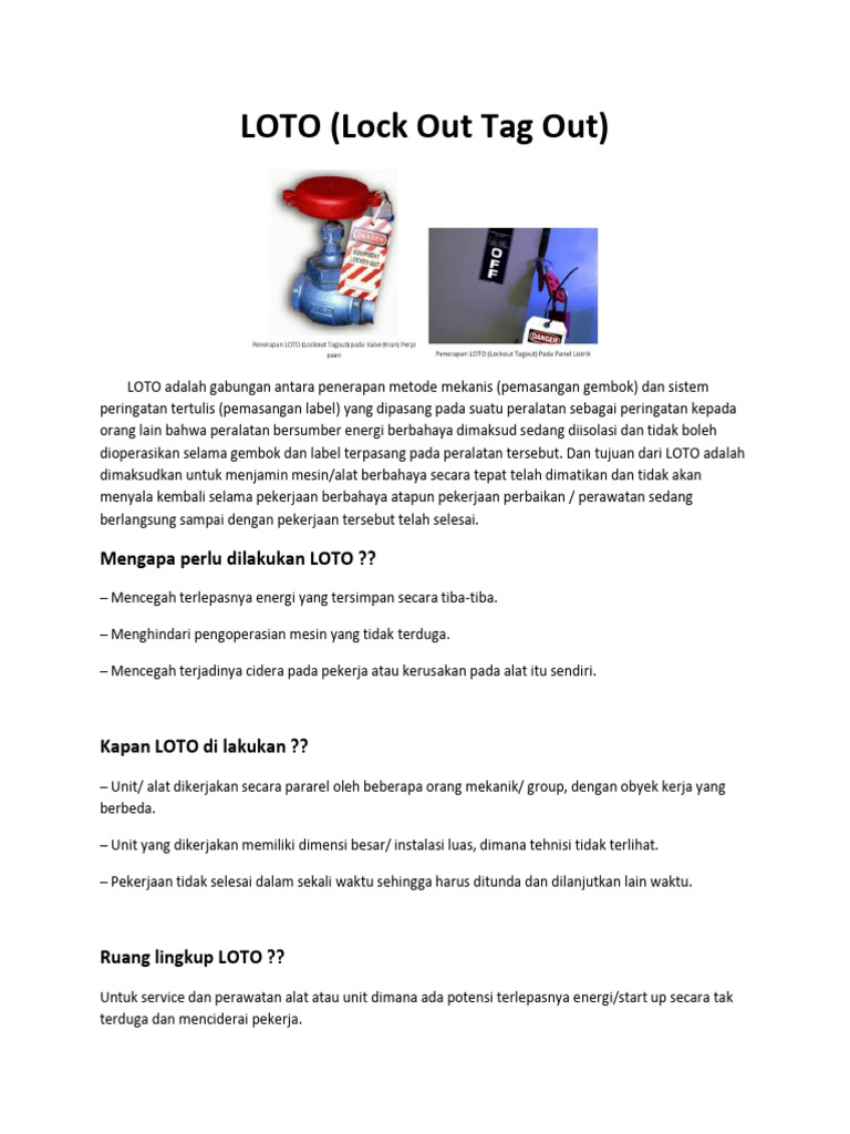 LOTO (Ringkasan) | PDF