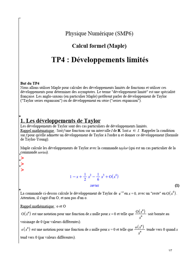 Maple_TP4 | PDF