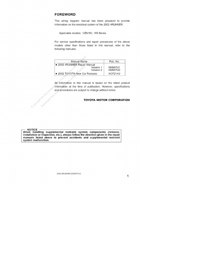Toyota 4runner (1996-2002) | PDF