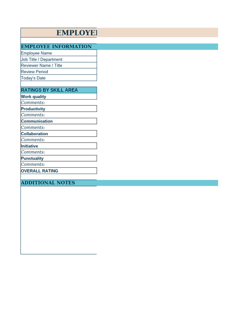 Employee Evaluation Form | PDF