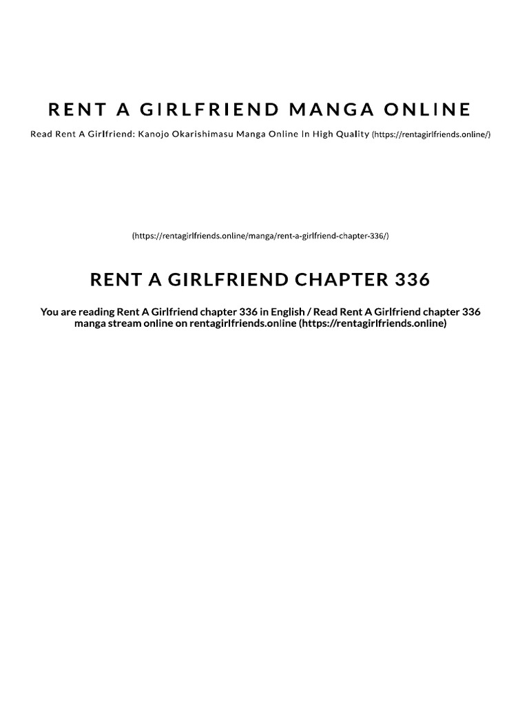 Rent a GirlFriend 336 | PDF