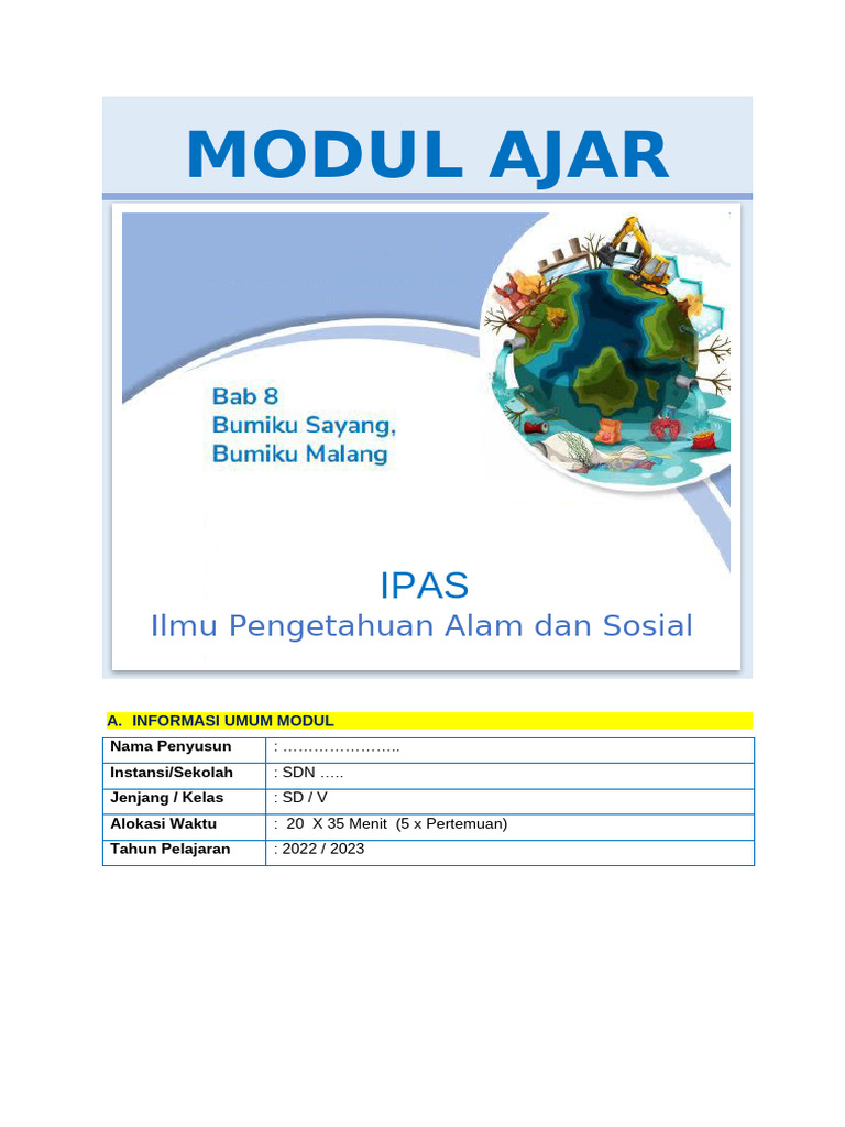 BAB 8 - MA IPAS Kls 5 | PDF