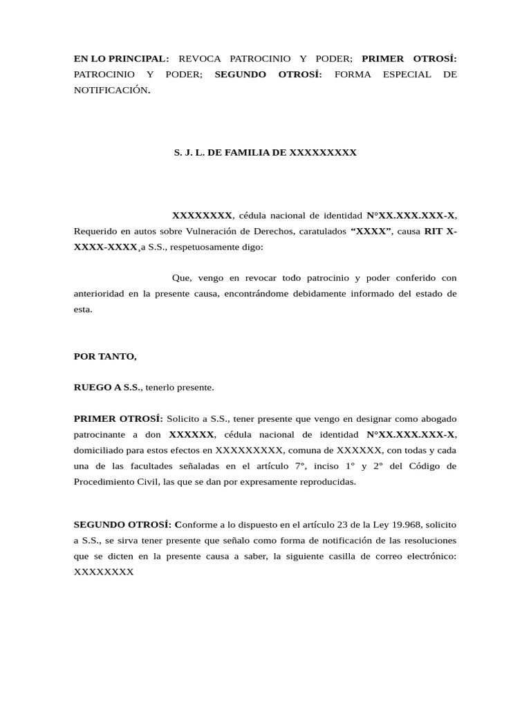 Revoca Patrocinio y Poder | PDF