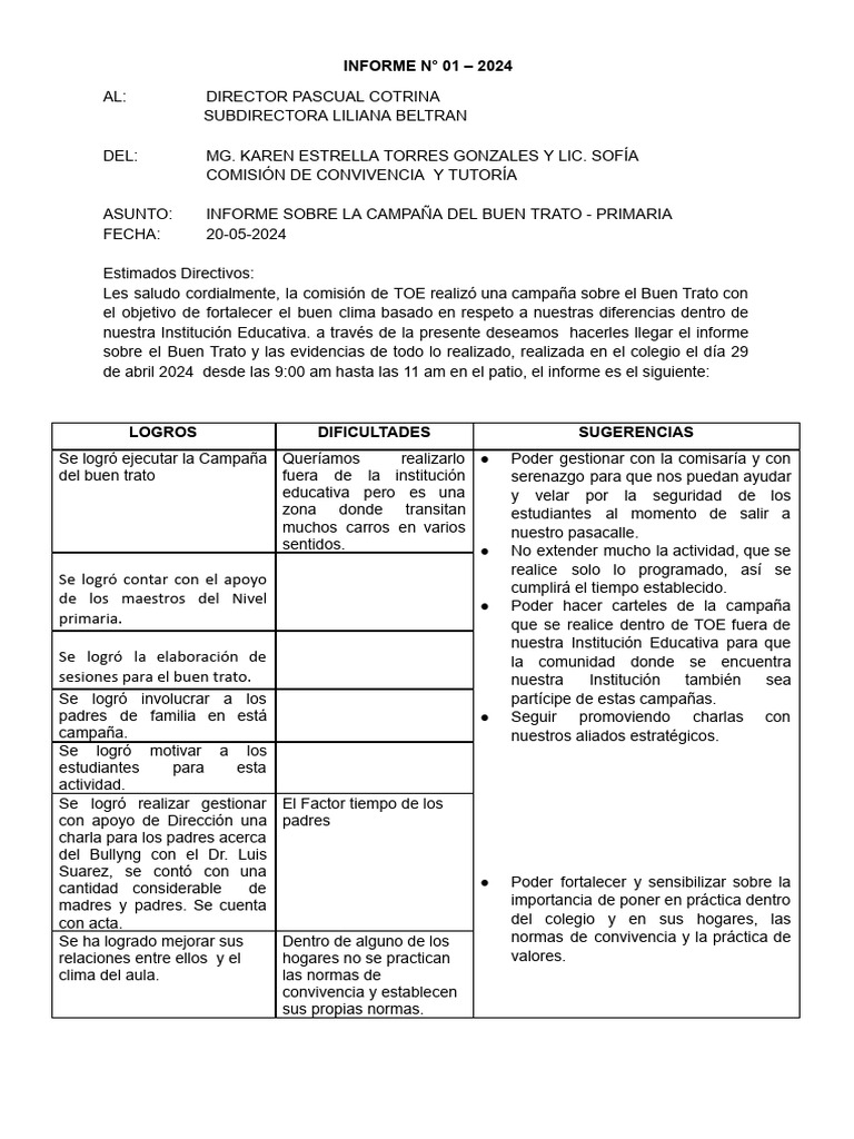 Evidencia Del Buen Trato Nivel Primaria - 2024 - Fcs-Toe Final | PDF
