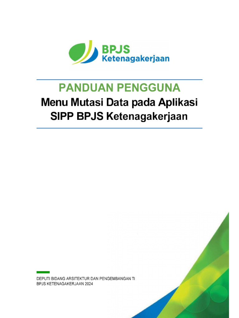 Menu Mutasi Data Pada Aplikasi SIPP BPJS Ketenagakerjaan 1719364512 | PDF