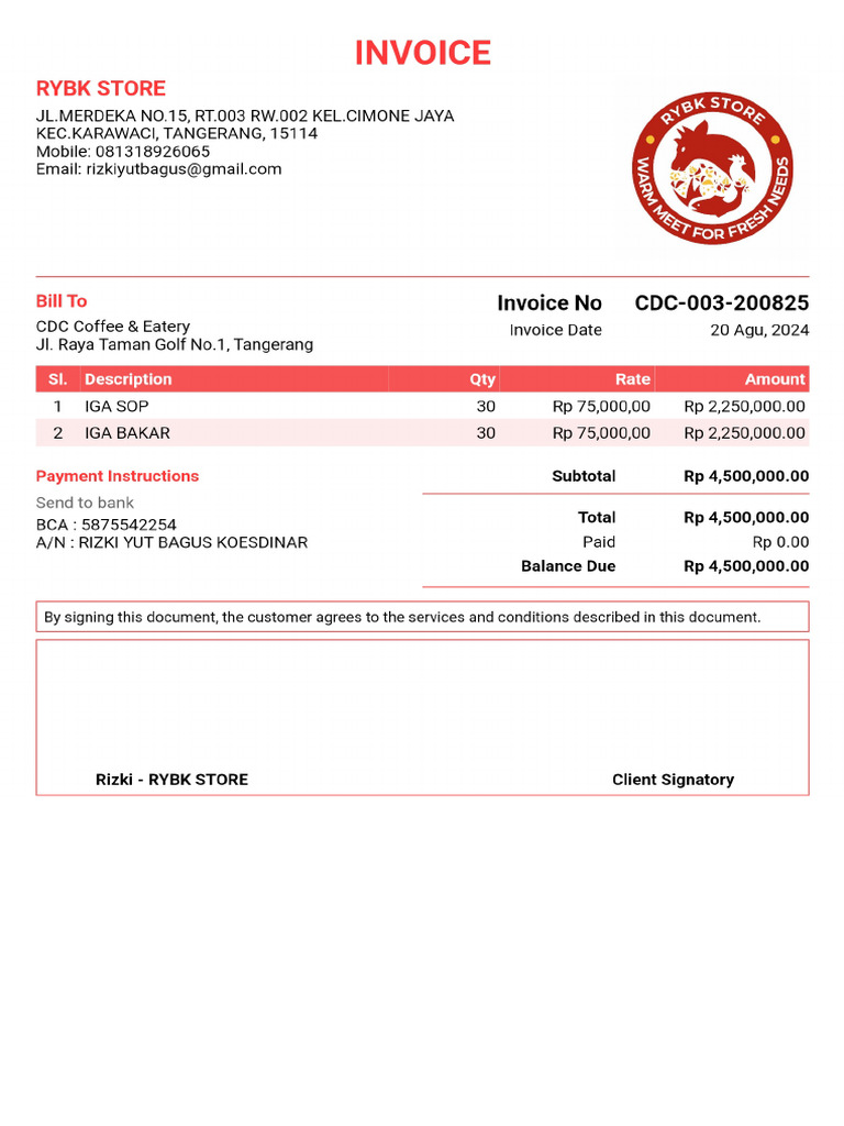 Invoice-CDC-003-200825 | PDF