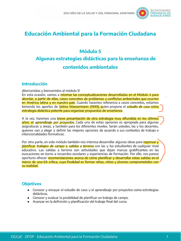 Modulo 5 Algunas Estrategias Didacticas para La Ensen Anza de Los Contenidos Ambientales | PDF