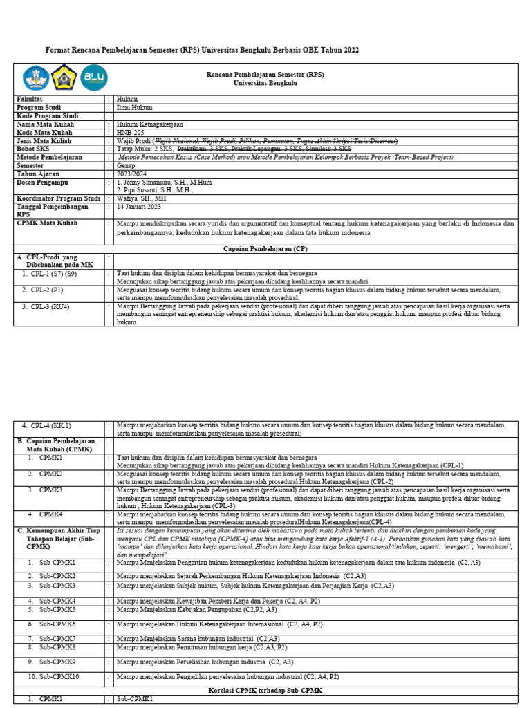 RPS Ketenagakerjaan OBE | PDF