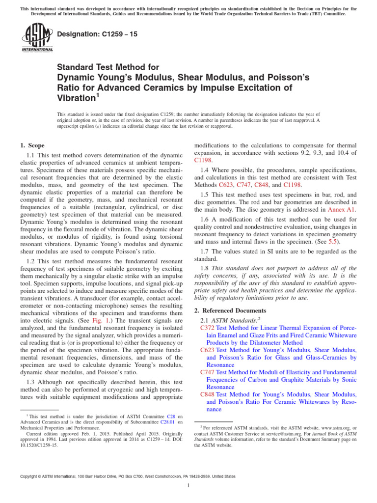 Astm C1259.31167 | PDF