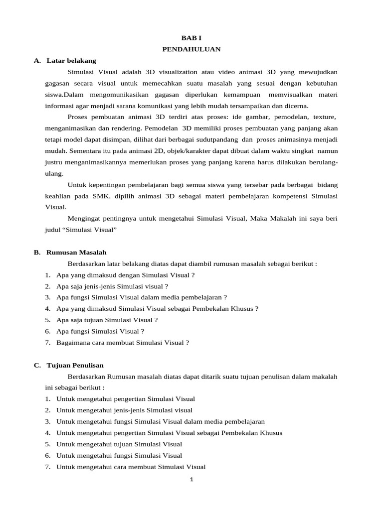 Makalah Simulasi Visual | PDF