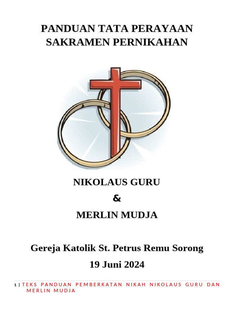 Teks Misa Perkawinan Benediktus Dan Regina | PDF
