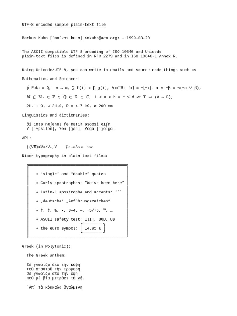 Utf8 Test File | PDF