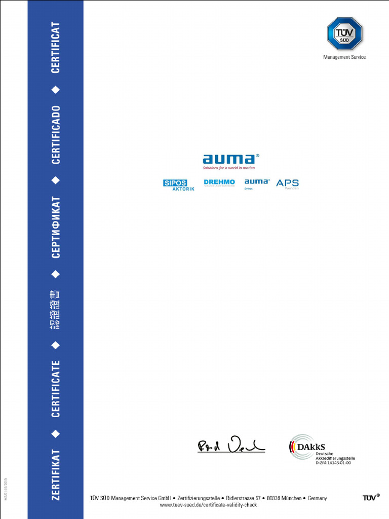 ISO 9001 14001 50001 45001 Auma Gruppe en | PDF
