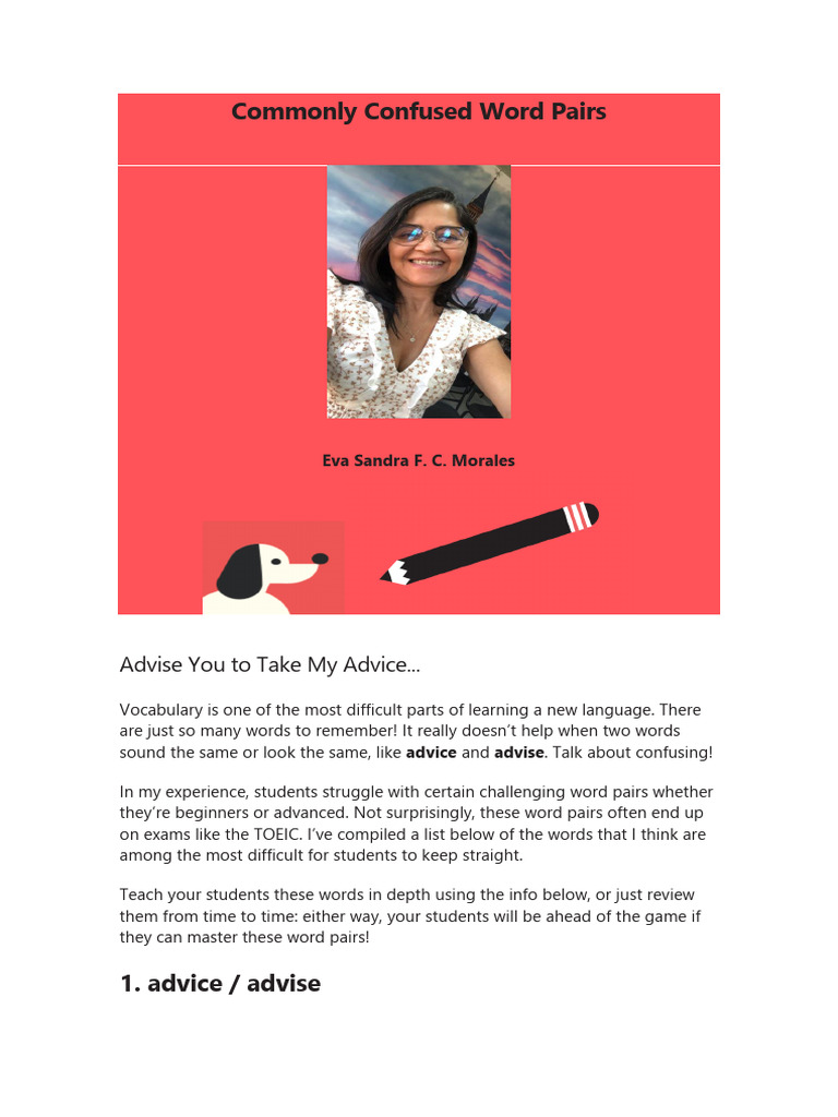 Commonly Confused Word Pairs | PDF