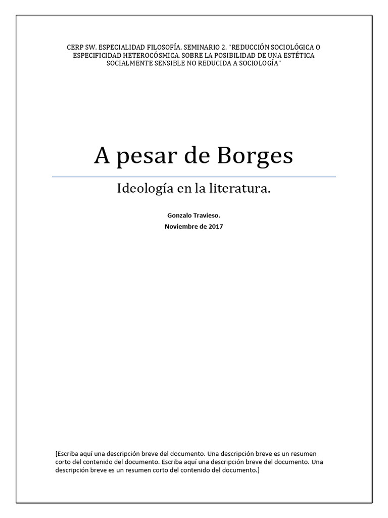 A Pesar de Borges | PDF