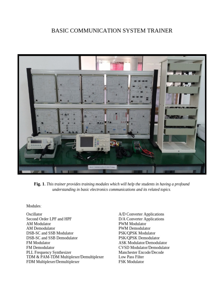Basic Communication System Trainer | PDF