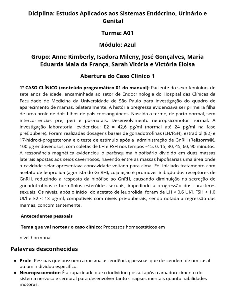 Estudos Aplicados Aos Sistemas Endócrino, Urinário - 240818 - 215619 | PDF