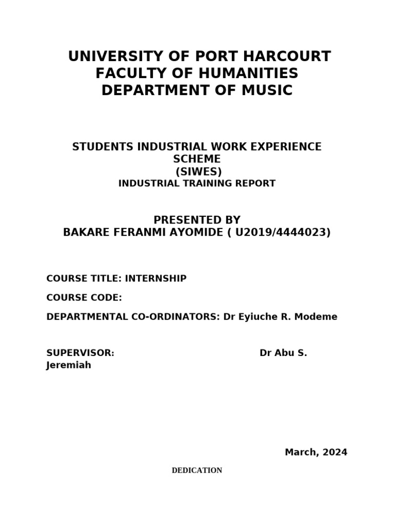 My Industrial Training Report | PDF