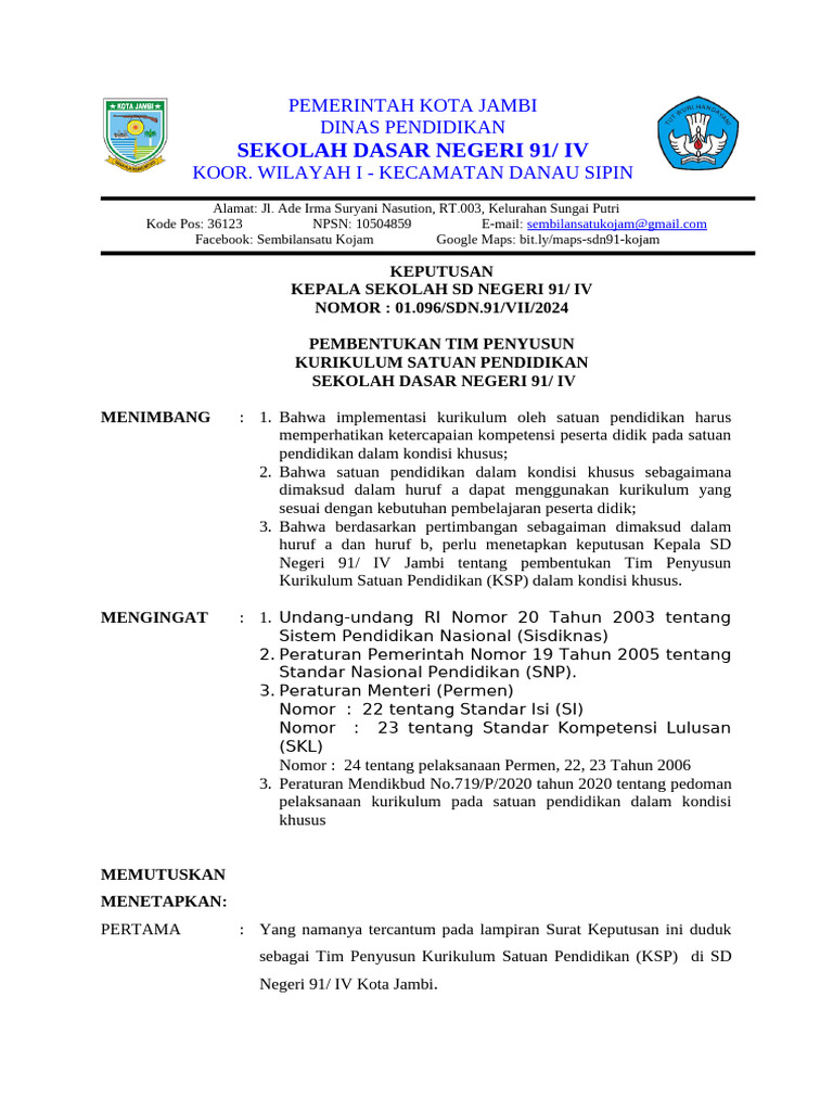 Sk Pembentukan Tim Ksp Upload Pdf
