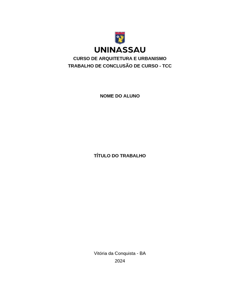 Uninassau 2024-1 - TCC1 Roteiro | PDF