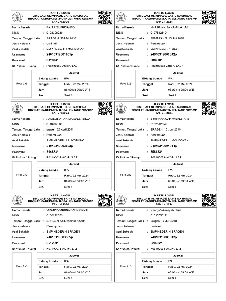 Kartu Siswa UBK | PDF