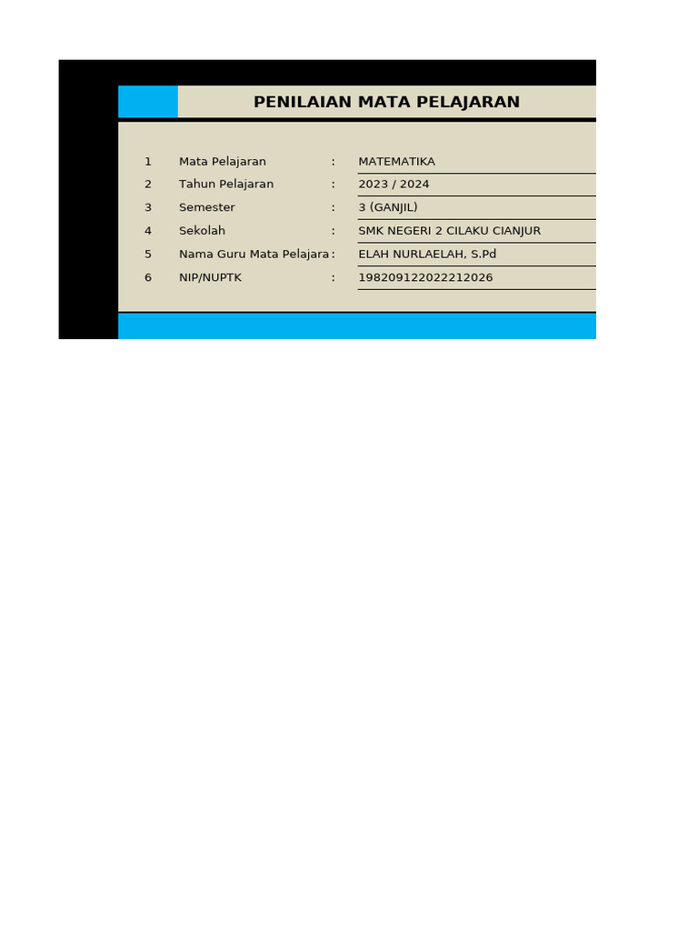 NILAI MATEMATIKA KELAS XI ATPH 1 - Elah | PDF