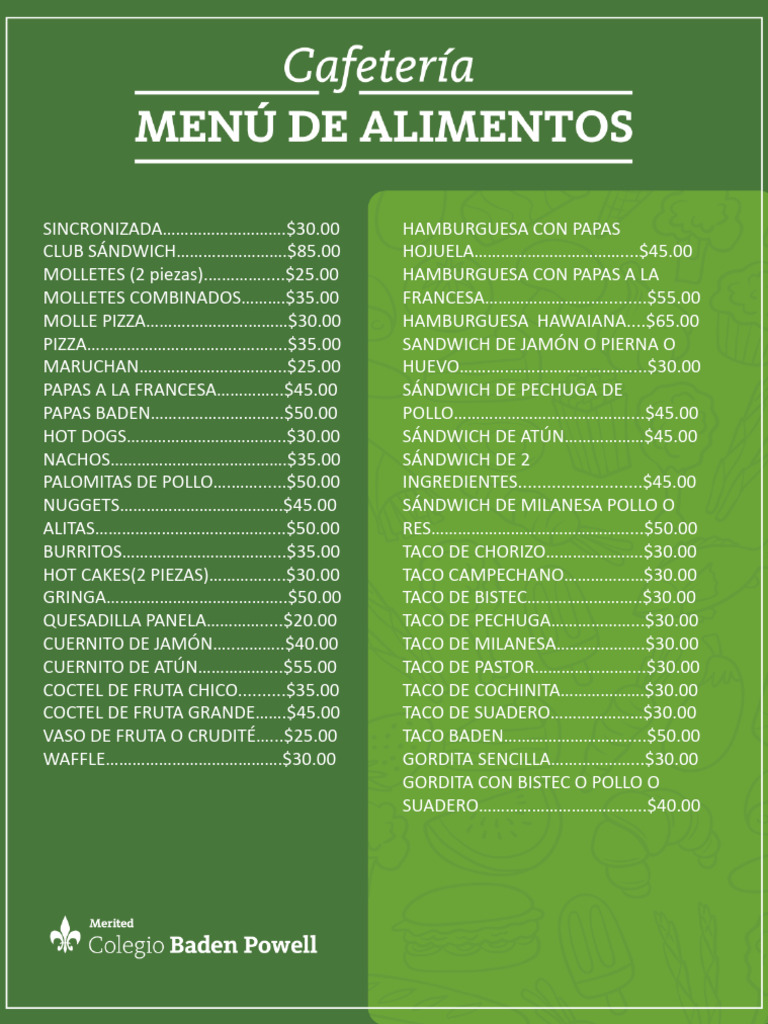 Menu Cafeteria 24-25 - GaVrHM | PDF