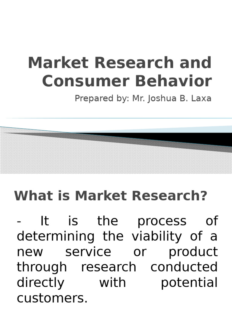 Market Research and Consumer Behavior | PDF