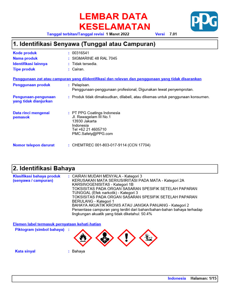 MSDS Cat Sigmarine | PDF | Petroleum | Hydrocarbons