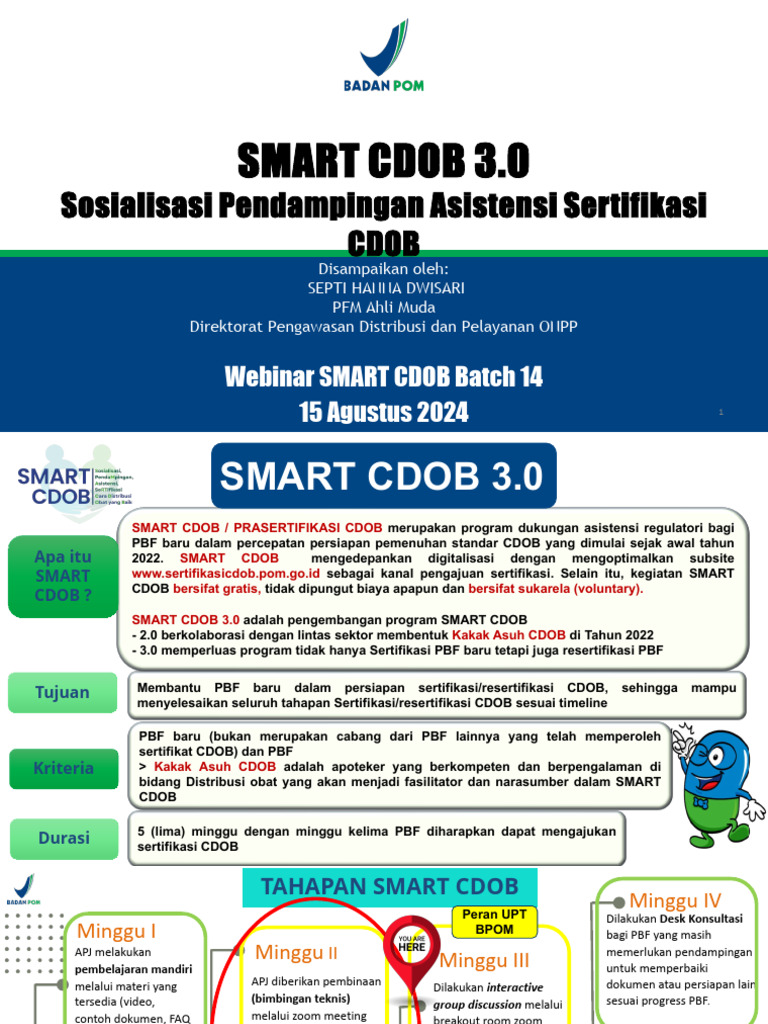 Webinar SMART CDOB 3.0: Sertifikasi PBF | PDF | Temperature