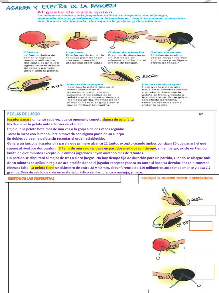 Tenis de Mesa Ficha | PDF