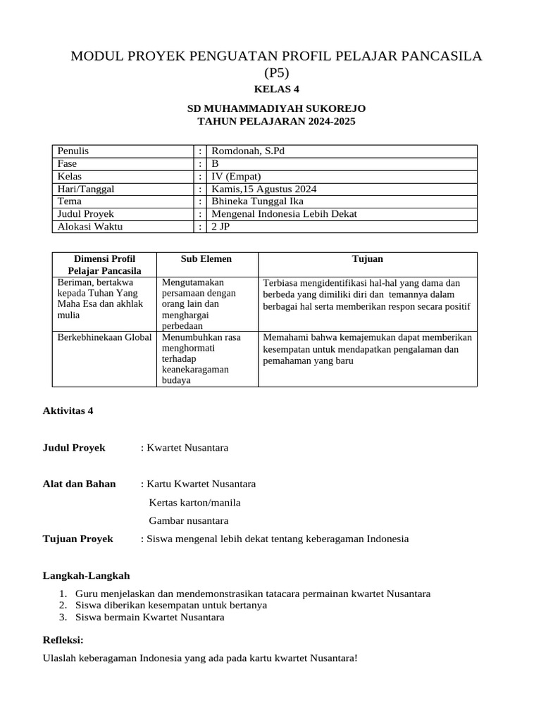 Modul P5 Pertemuan 4 | PDF